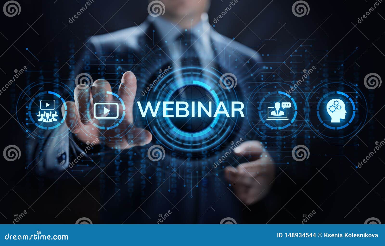 Webinar E-learning Online Seminar Education Business Concept. Stock ...