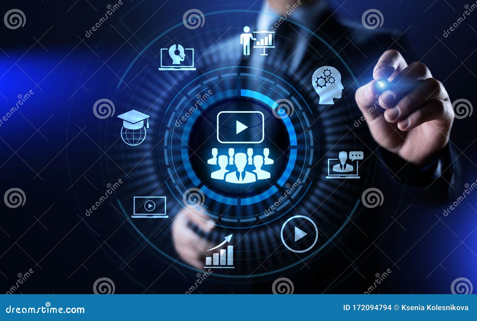 Webinar E-learning Online Seminar Education Business Concept. Stock ...