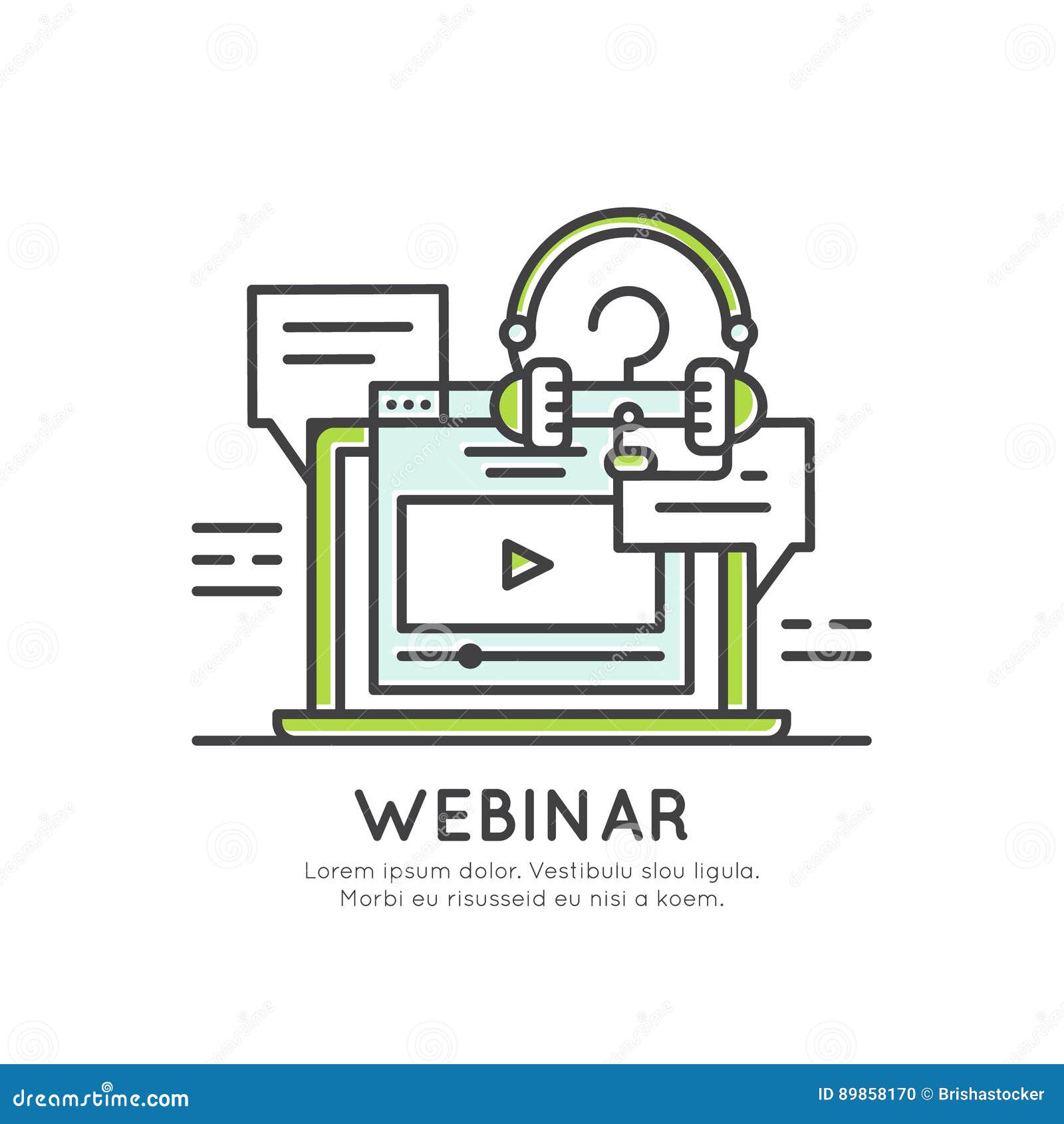 Webinar E Video Live Stream Di Presentazione Illustrazione di Stock ...