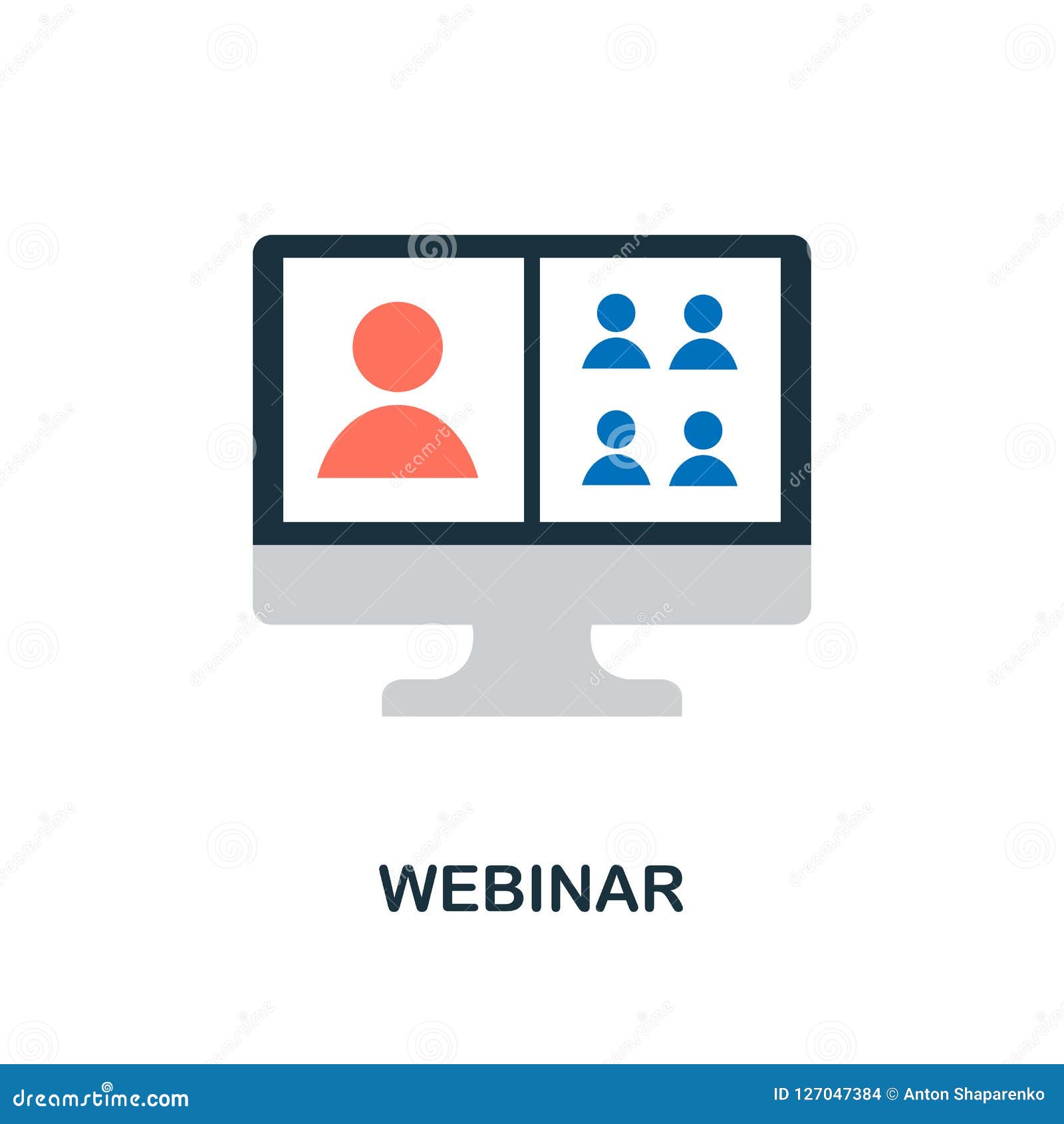 Webinar Flat Icon. Monochrome Style Design from Online Education Icon ...