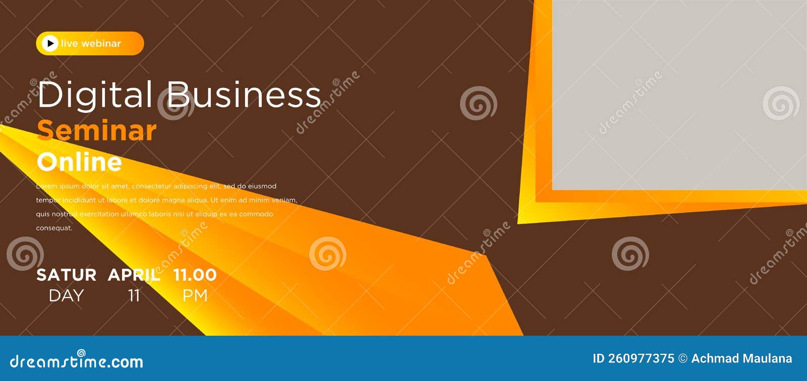 Webinar Horizontal Banner Design Template. Editable Modern Banner on ...