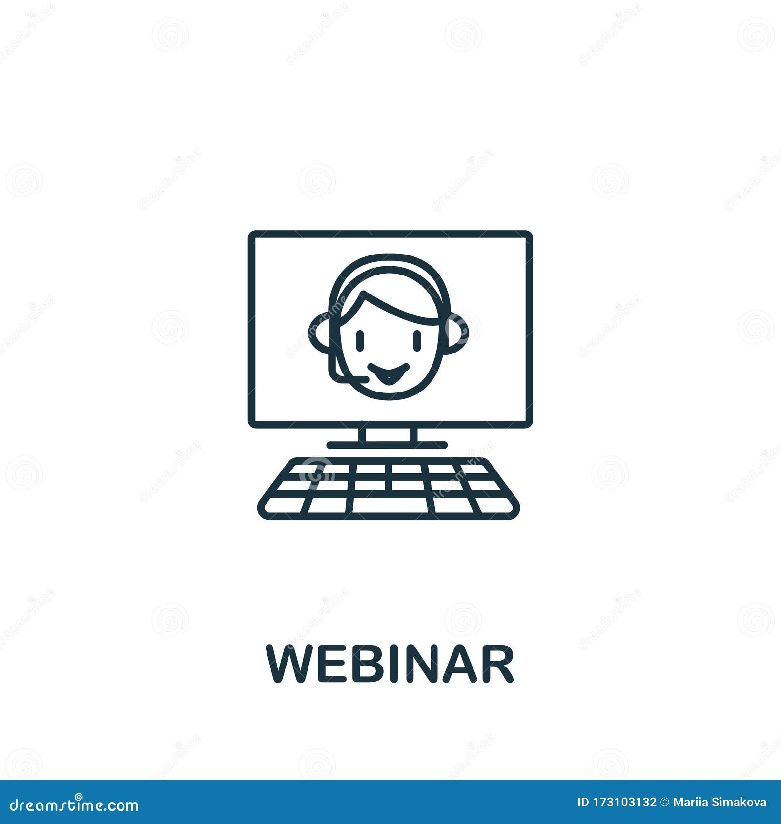 Webinar Icon from E-learning Collection. Simple Line Element Webinar ...