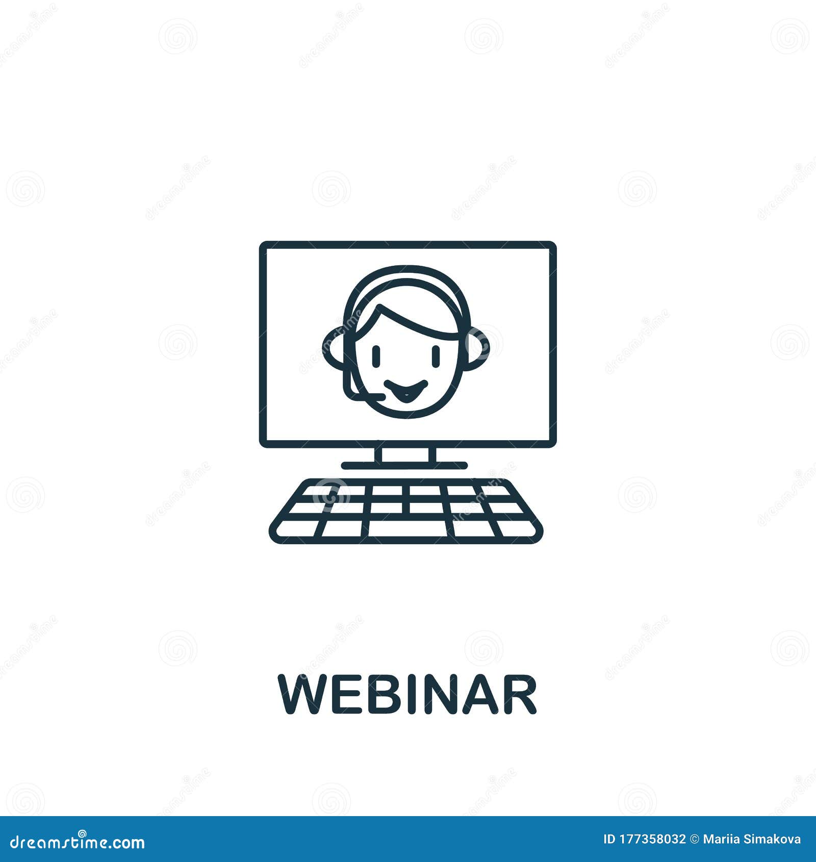 Webinar Icon from E-learning Collection. Simple Line Element Webinar ...