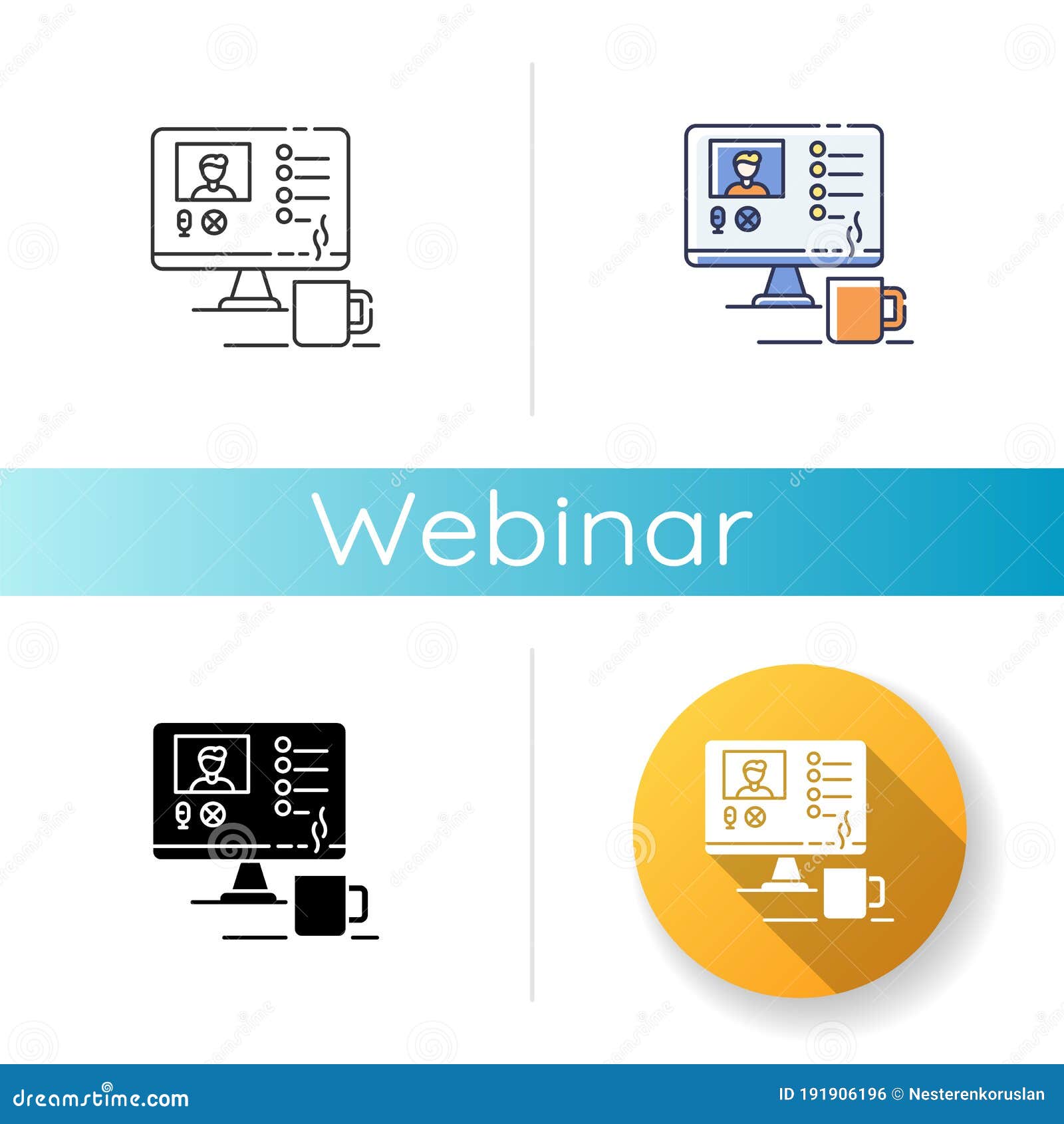 Webinar icon stock vector. Illustration of online, meeting - 191906196