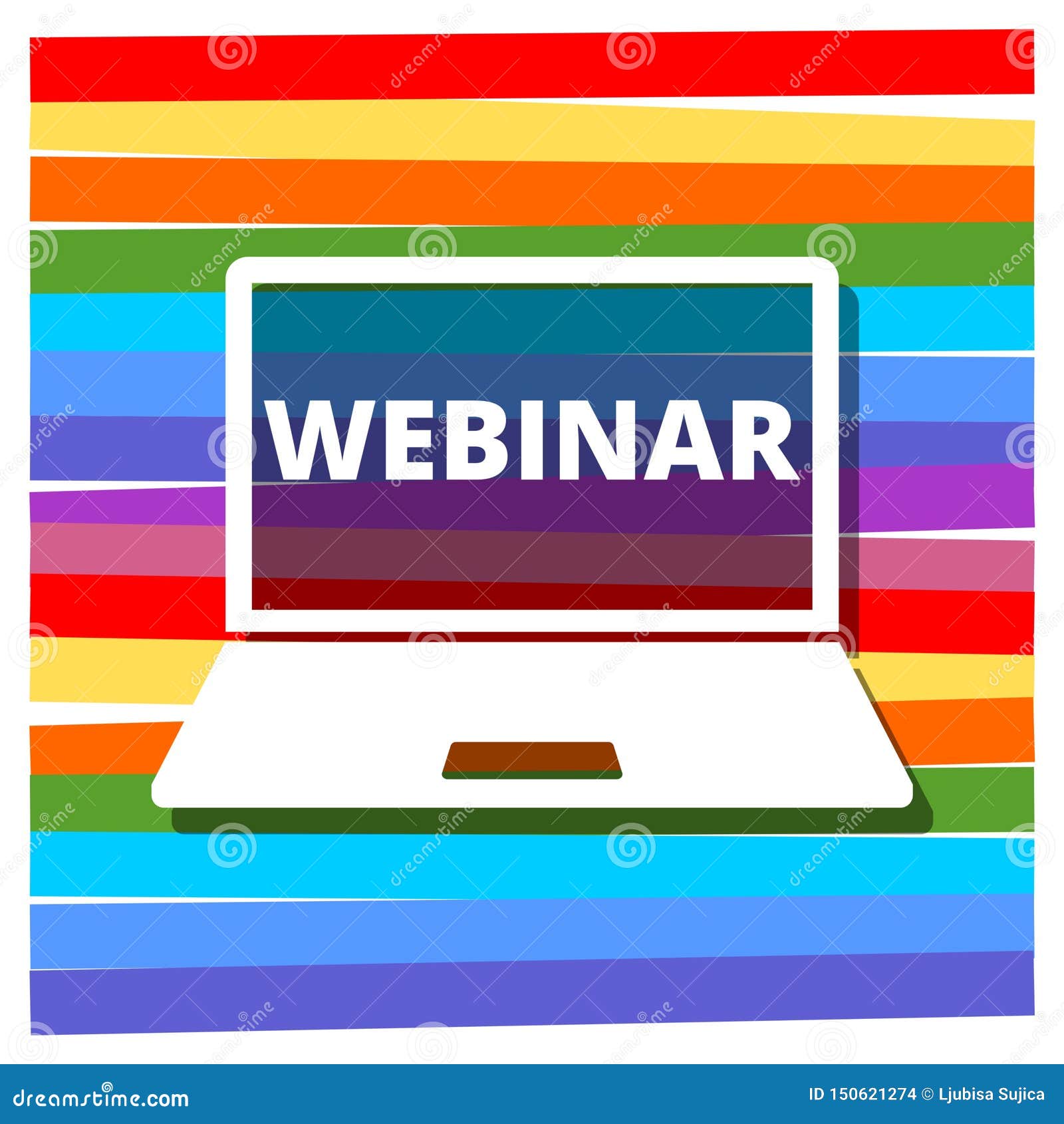 WEBINAR Icon, Rainbow Background Stock Vector - Illustration of element ...