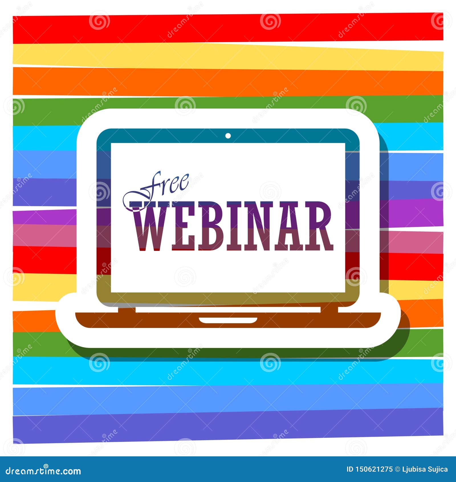 WEBINAR Icon, Rainbow Background Stock Vector - Illustration of ...