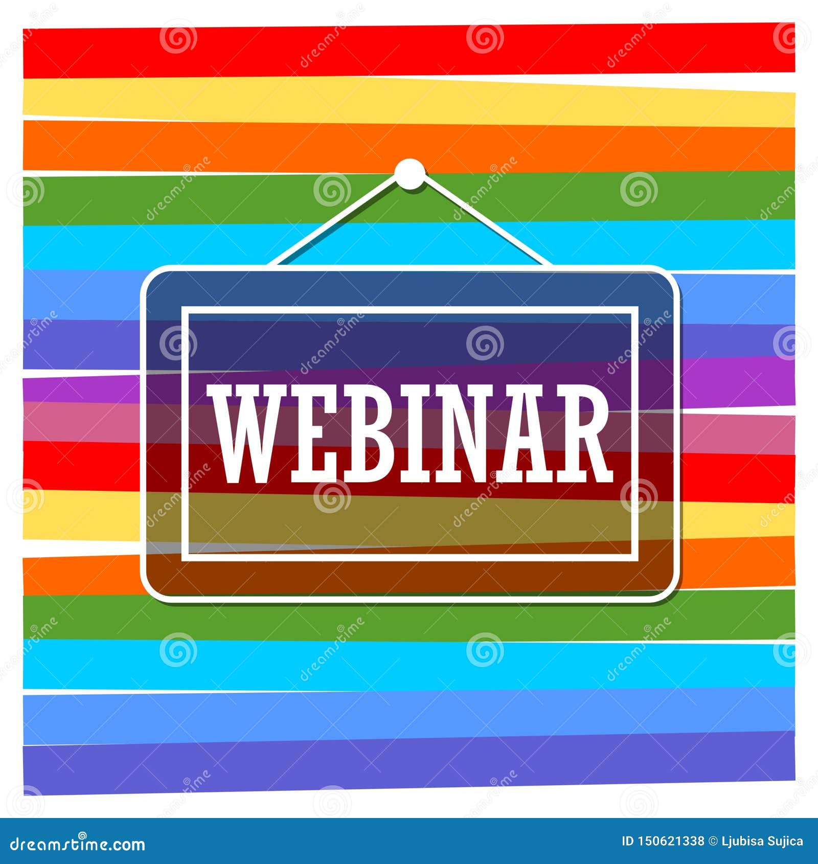 WEBINAR Icon, Rainbow Background Vector Illustration | CartoonDealer ...