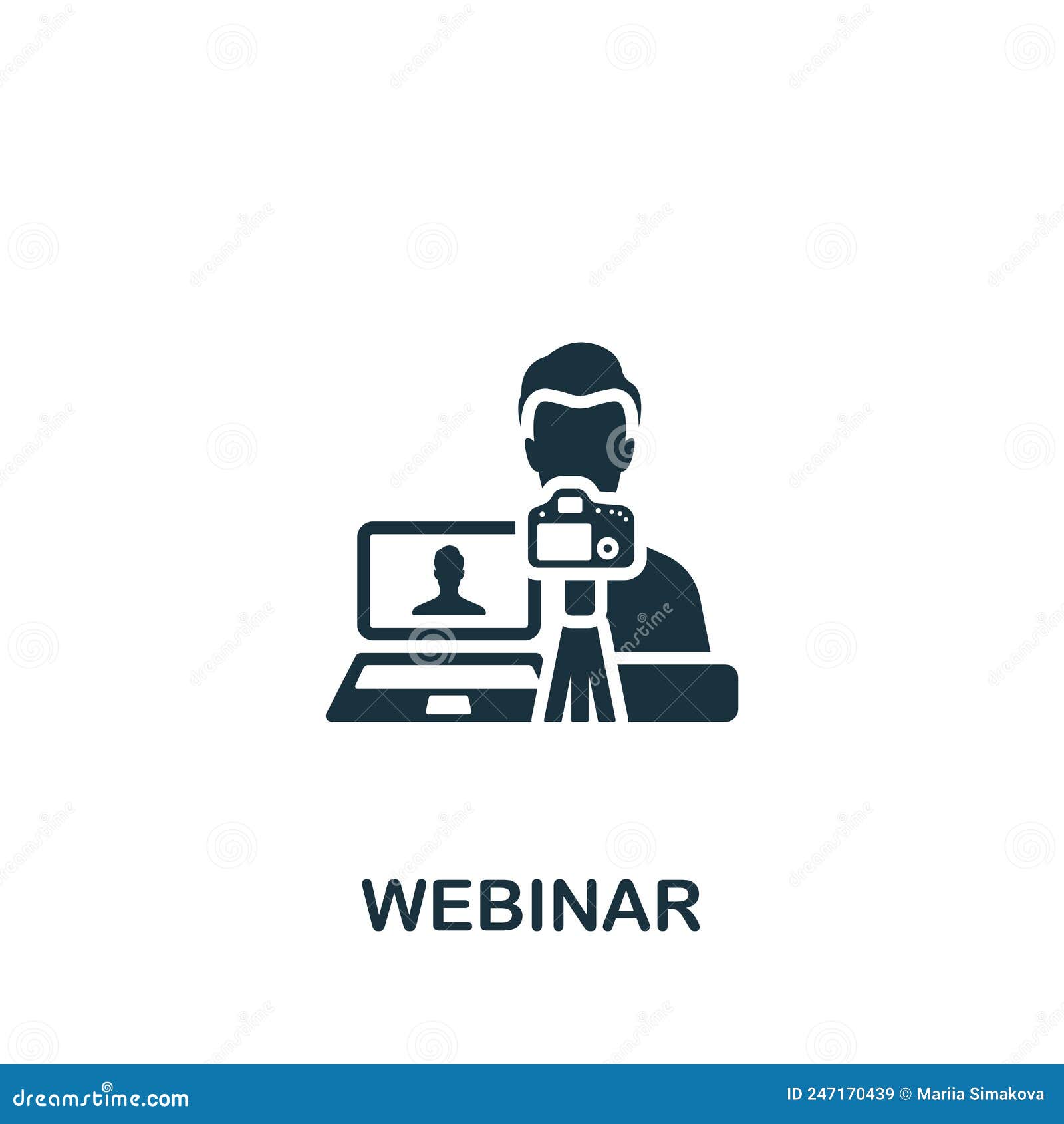 Webinar Icon. Monochrome Simple E-Learning Icon for Templates, Web ...