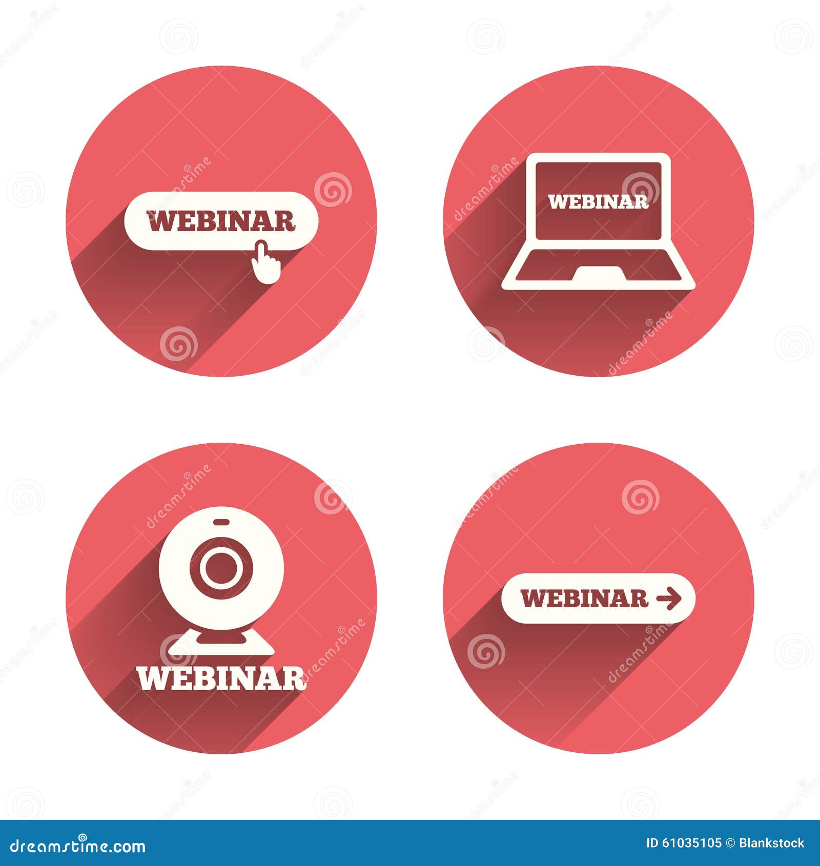 Webinar Icons. Web Camera and Notebook Pc Signs Stock Vector ...