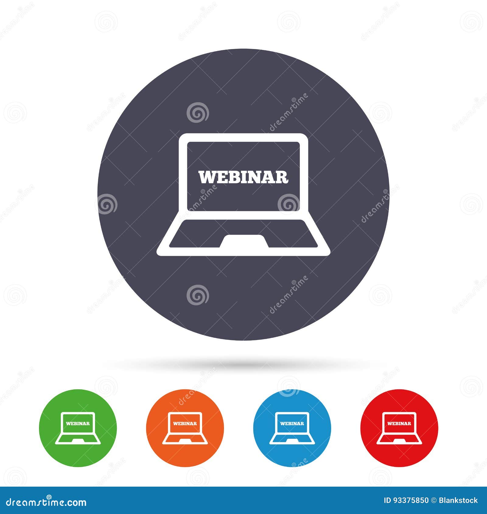 Webinar Laptop Sign Icon. Notebook Web Study. Stock Vector ...