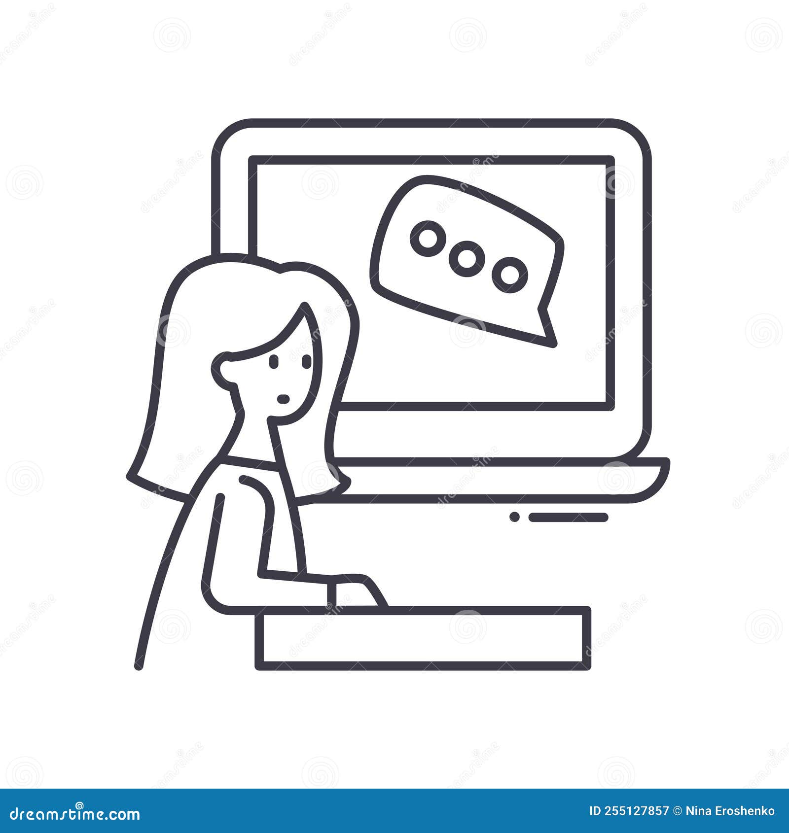 Webinar Line Icon, Outline Symbol, Vector Illustration, Concept Sign ...