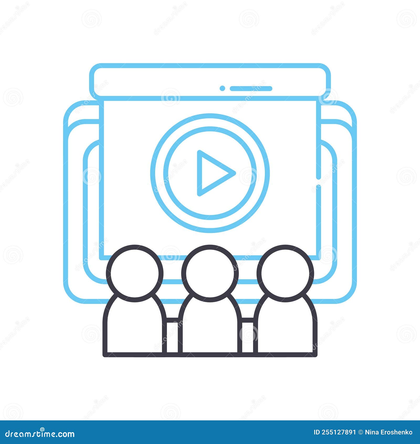 Webinar Line Icon, Outline Symbol, Vector Illustration, Concept Sign ...