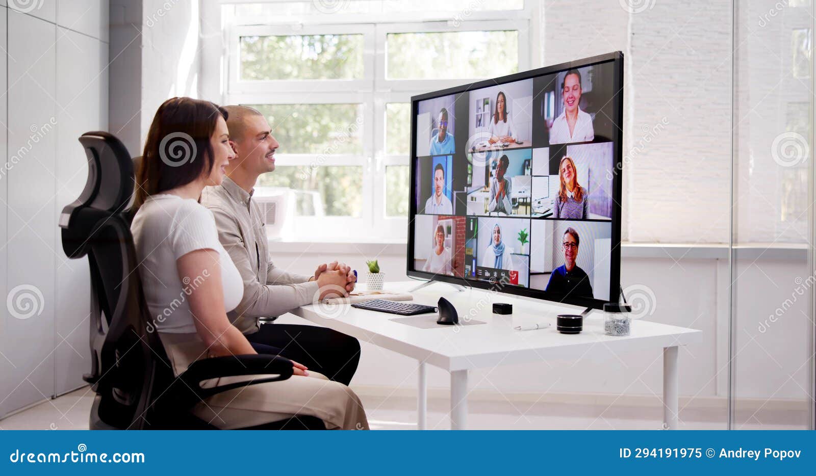 Webinar Meeting in Office Learning Stock Image - Image of ...