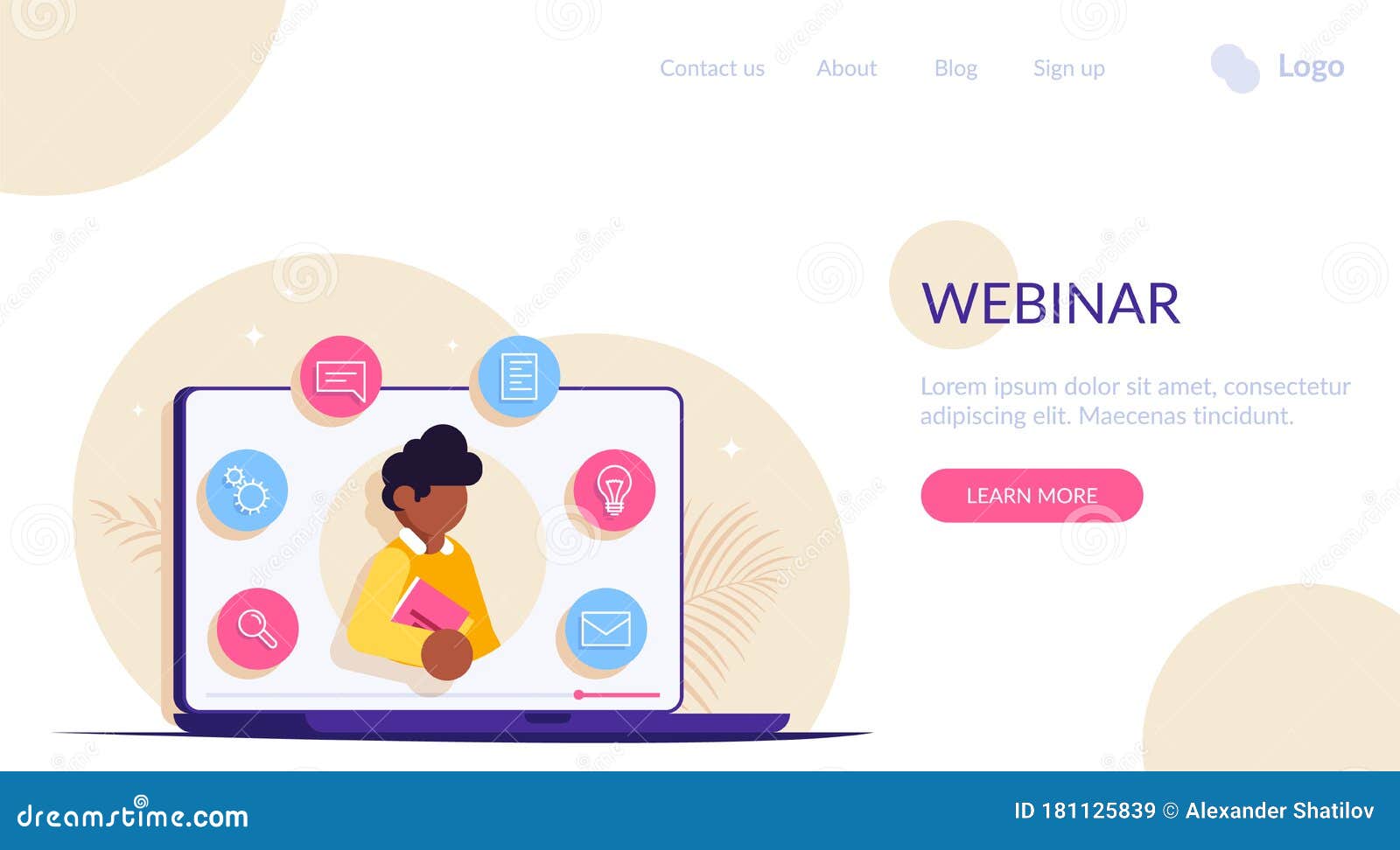 Webinar, Online Conference, Webinar. Distance Learning Method. the Man ...