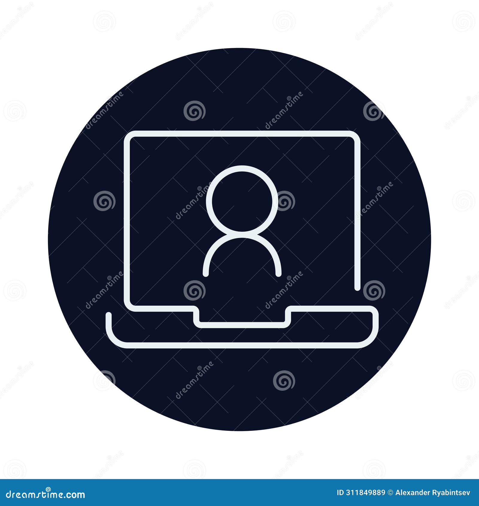 Online Interview Sign Color Set. Job Meeting Line And Silhouette Icon ...