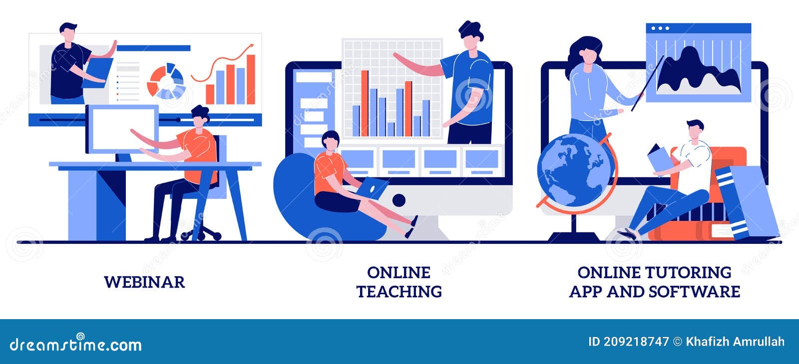 Webinar, Online Teaching, Online Tutoring App and Software Concept with ...