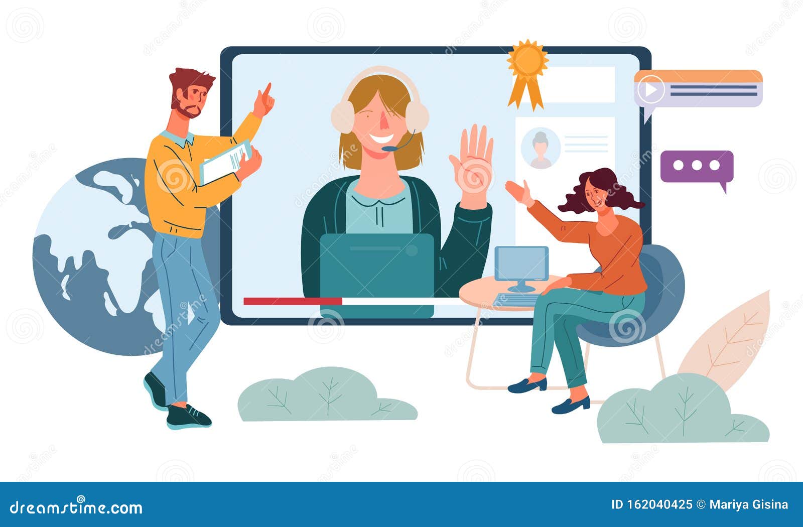 Webinar, Online Training or Internet Based Seminar Banner with People ...