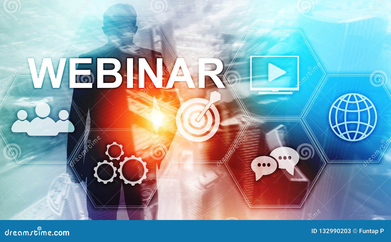 Webinar, Personal Development and E-learning Concept on Blurred ...