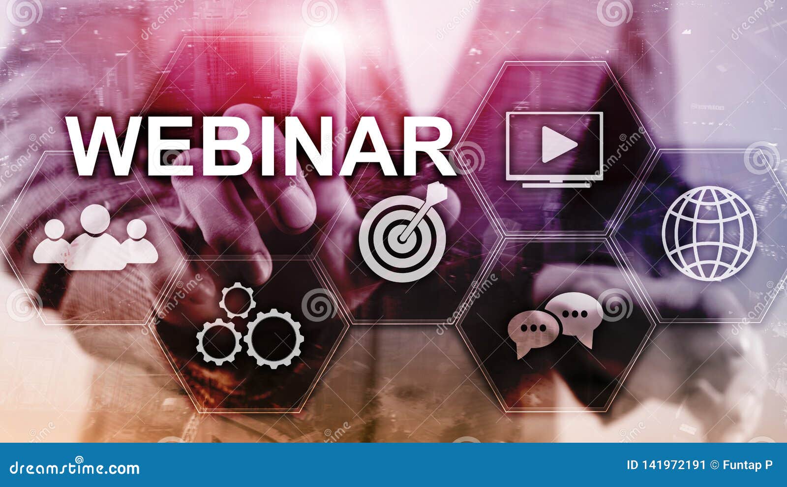 Webinar, Personal Development and E-learning Concept on Blurred ...