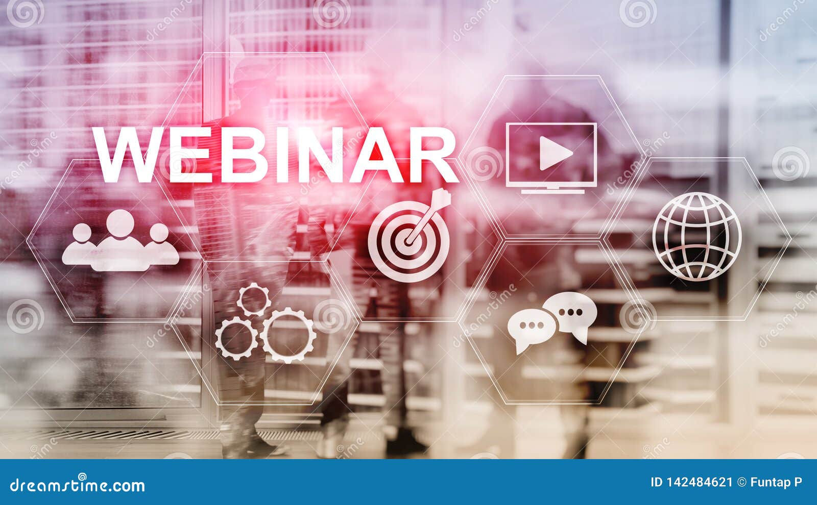 Webinar, Personal Development and E-learning Concept on Blurred ...