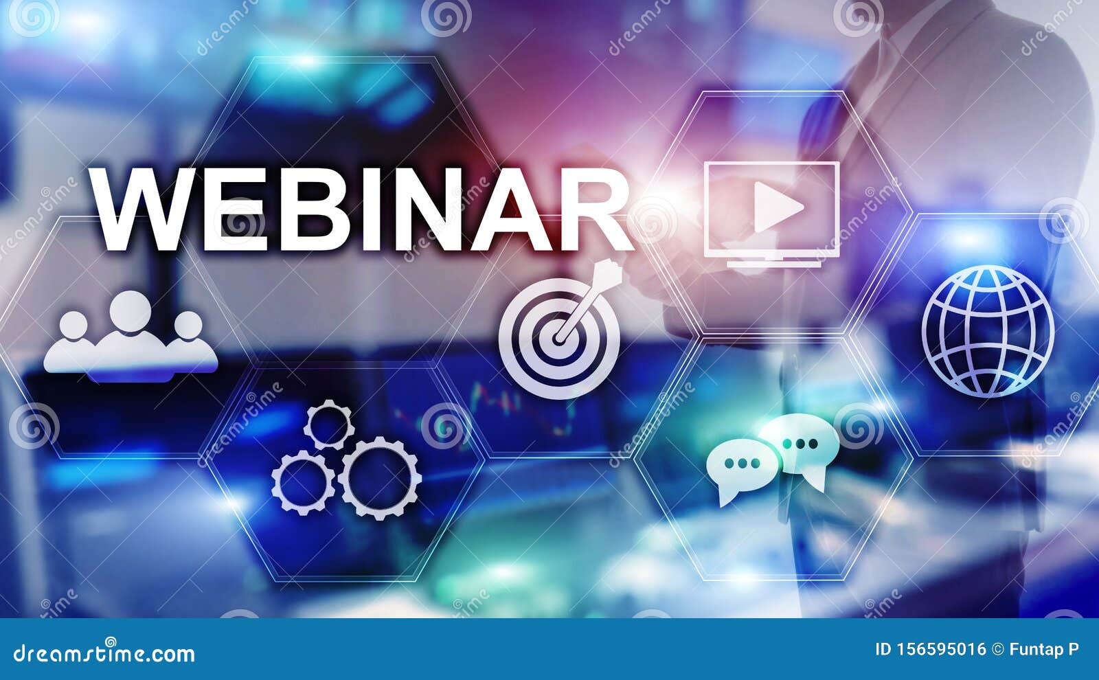 Webinar, Personal Development and E-learning Concept on Blurred ...