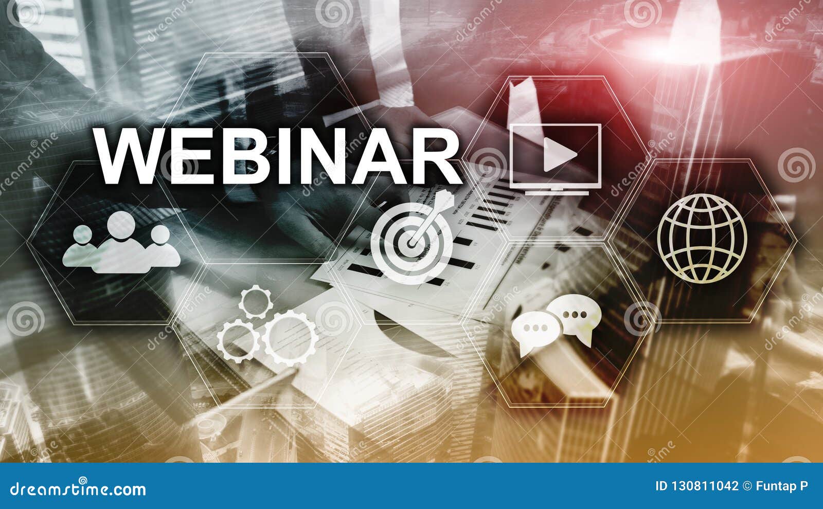 Webinar, Personal Development and E-learning Concept on Blurred ...