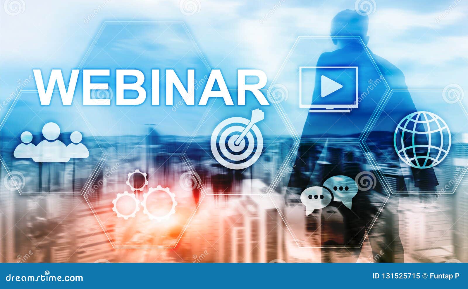 Webinar, Personal Development and E-learning Concept on Blurred ...