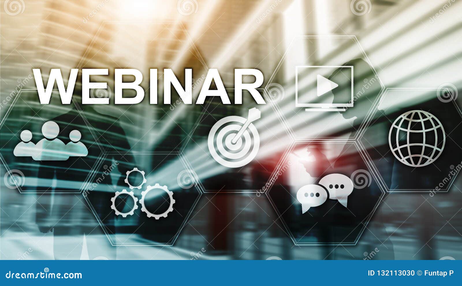 Webinar, Personal Development and E-learning Concept on Blurred ...