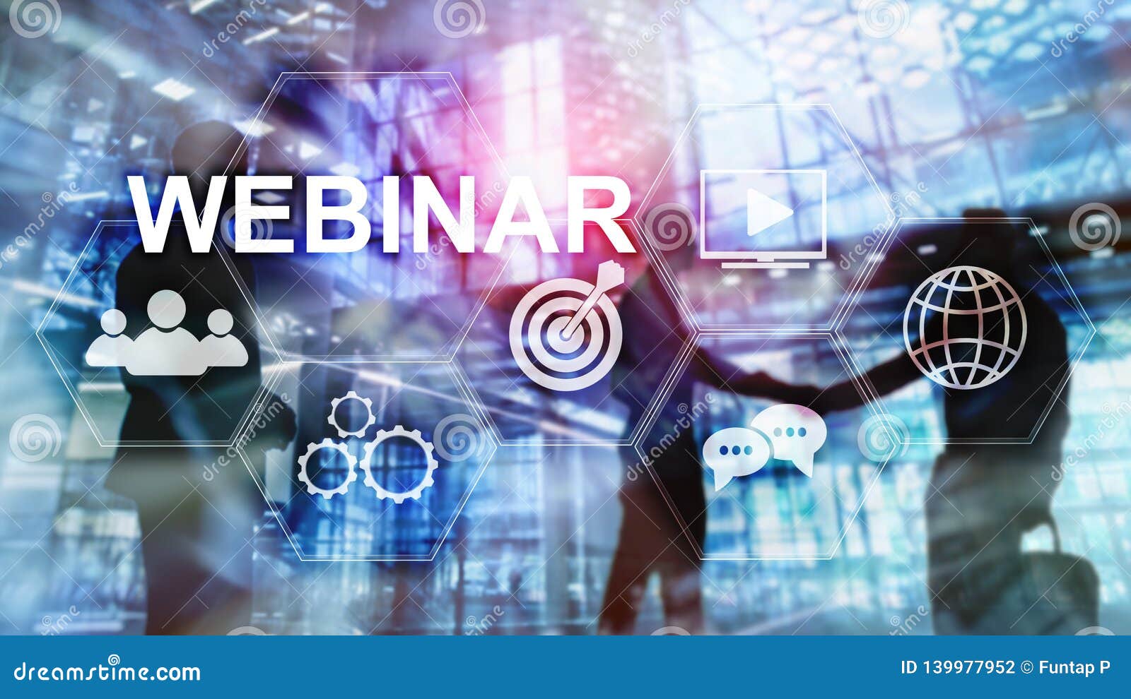 Webinar, Personal Development and E-learning Concept on Blurred ...