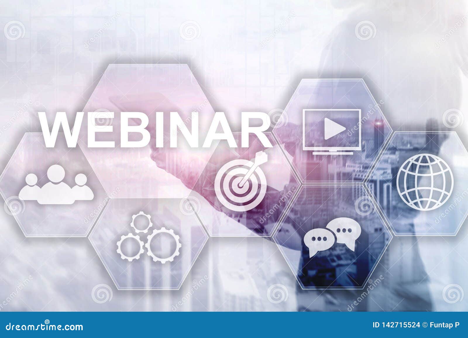 Webinar, Personal Development and E-learning Concept on Blurred ...