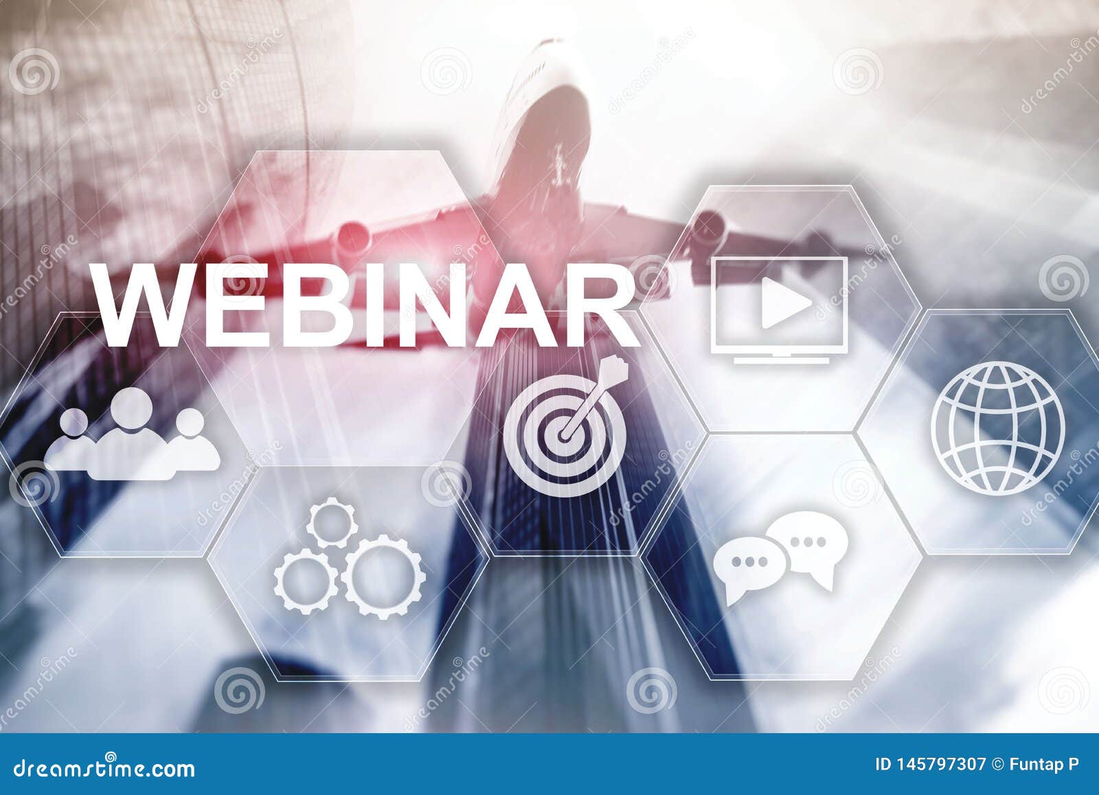 Webinar, Personal Development and E-learning Concept on Blurred ...