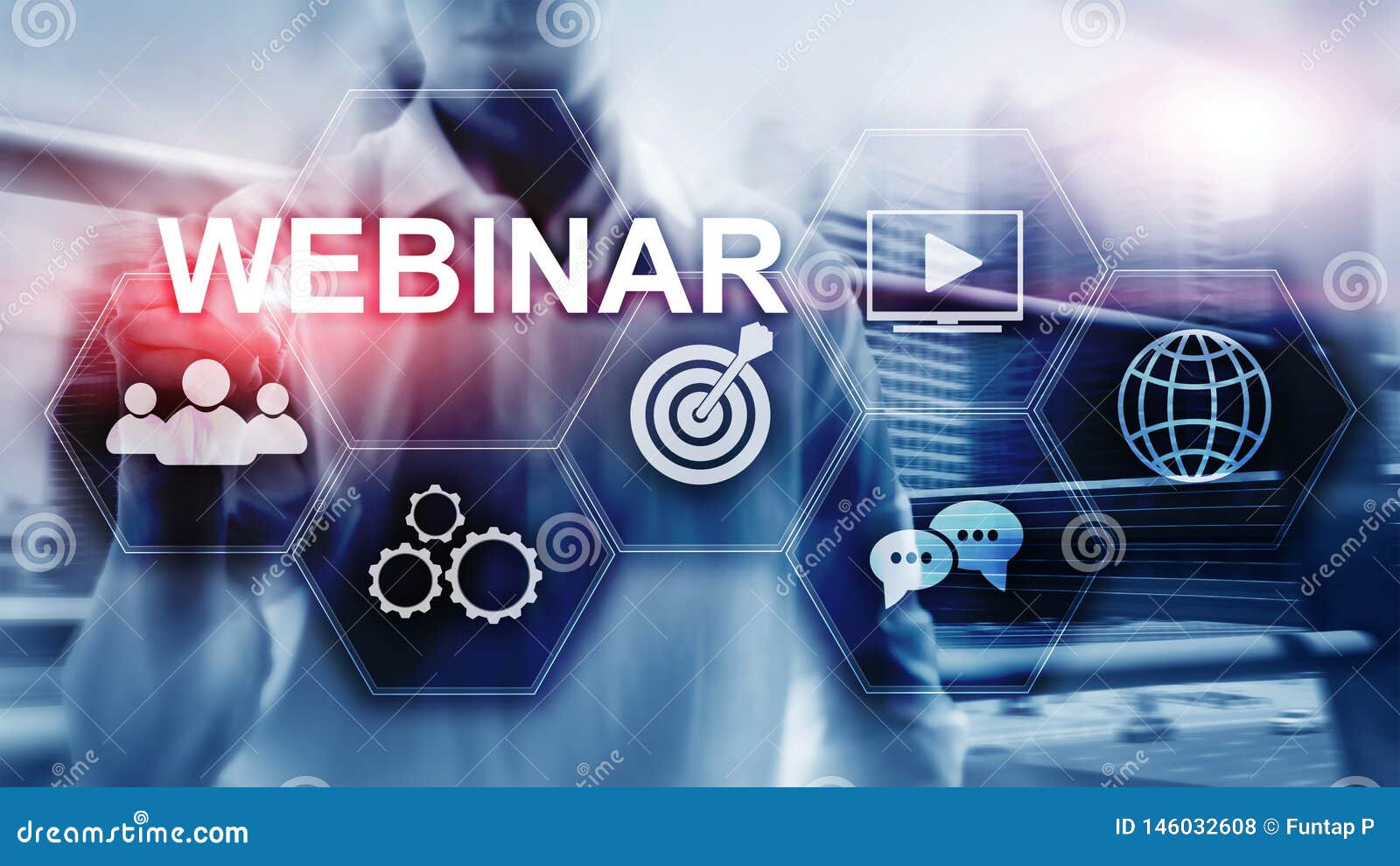 Webinar, Personal Development and E-learning Concept on Blurred ...