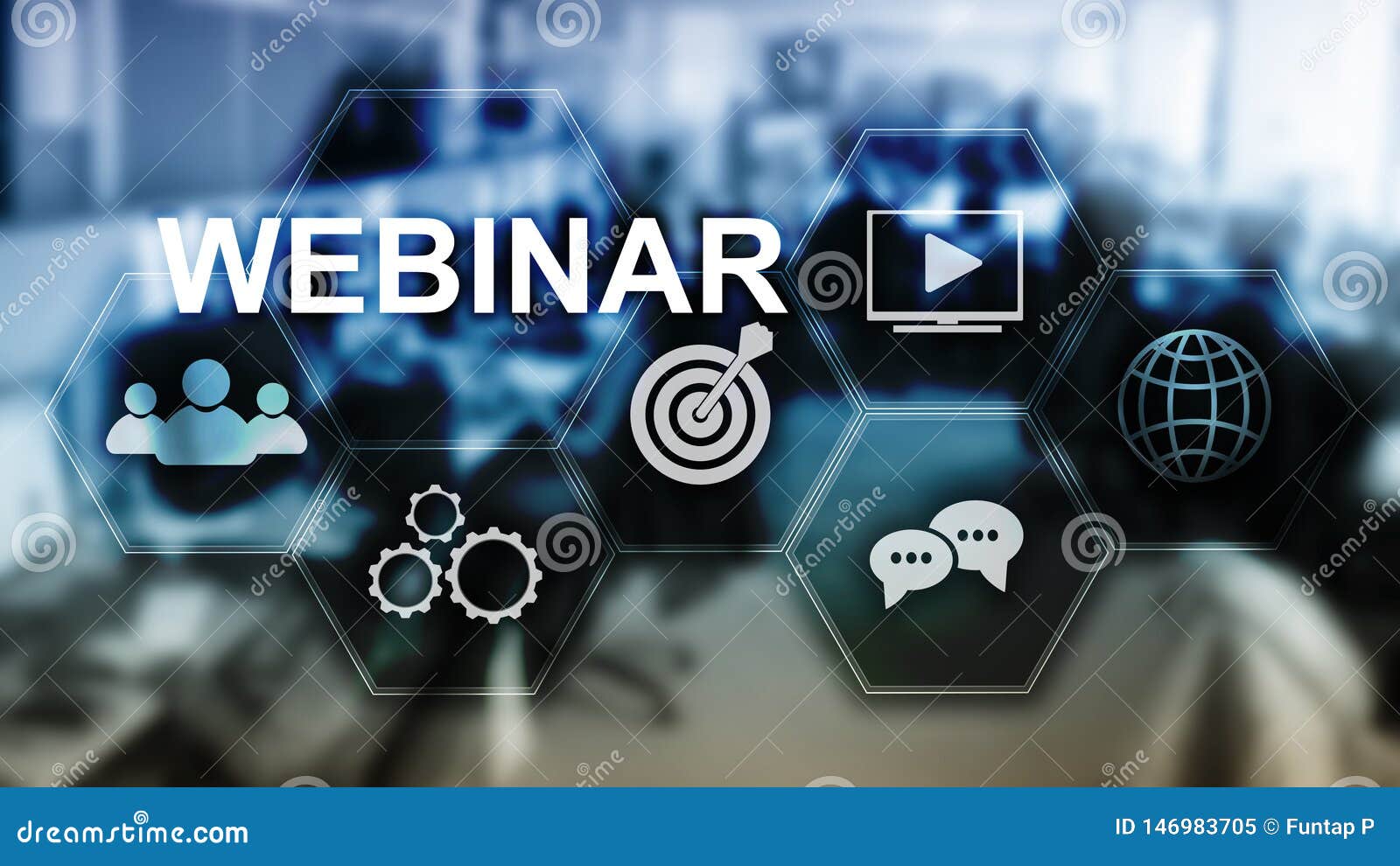 Webinar, Personal Development and E-learning Concept on Blurred ...