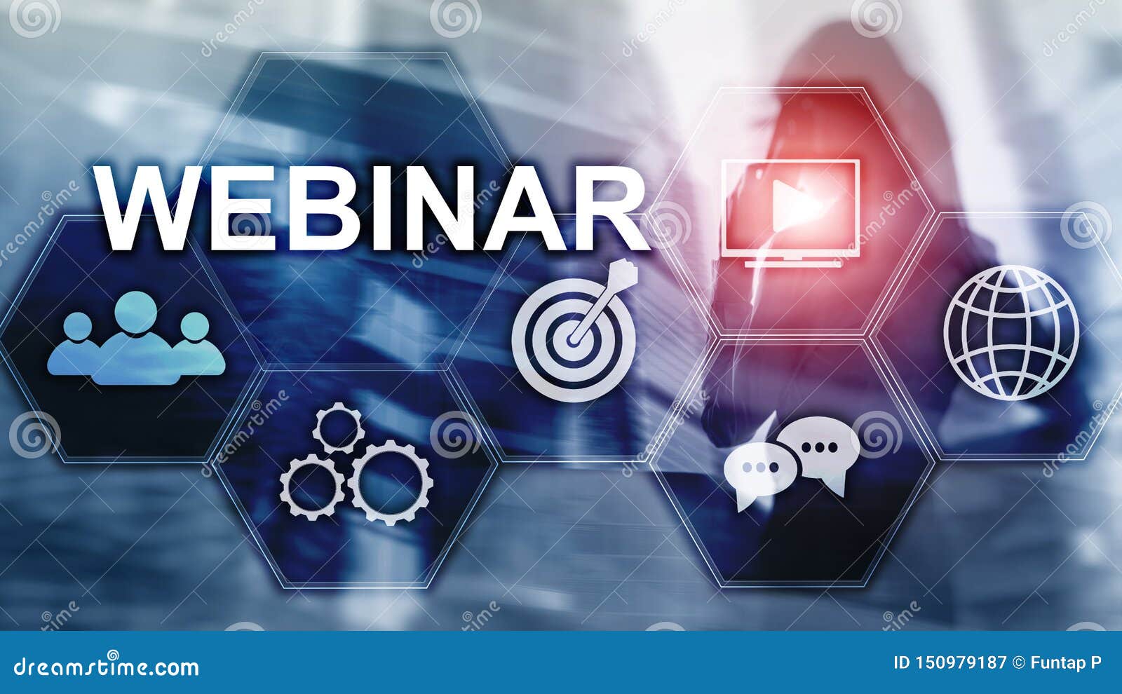 Webinar, Personal Development and E-learning Concept on Blurred ...