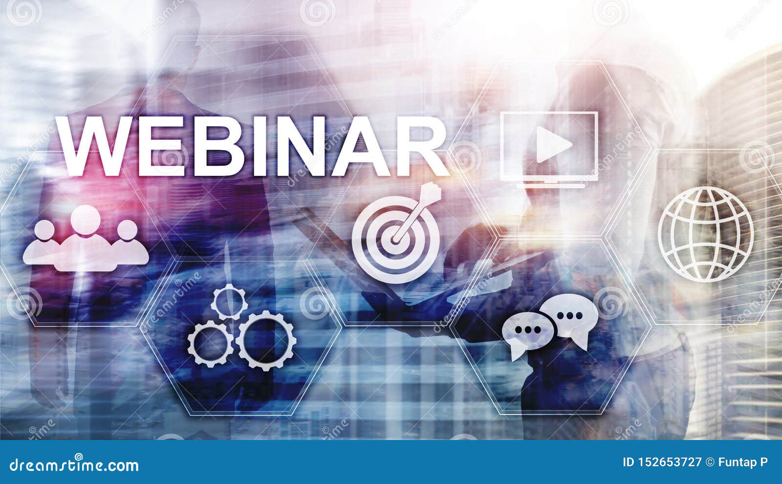 Webinar, Personal Development and E-learning Concept on Blurred ...