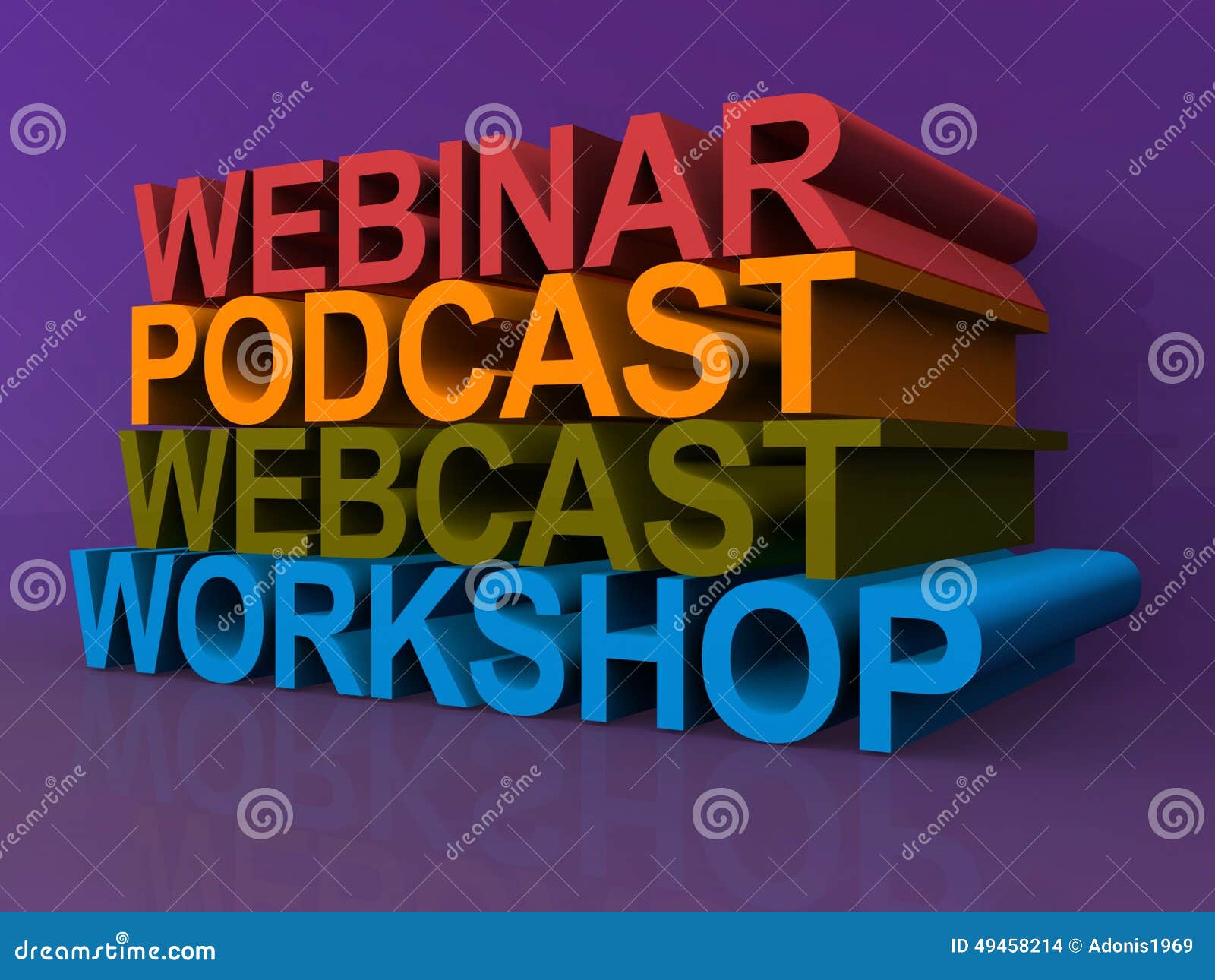 Webinar Podcast Webcast and Workshop Stock Illustration - Illustration ...