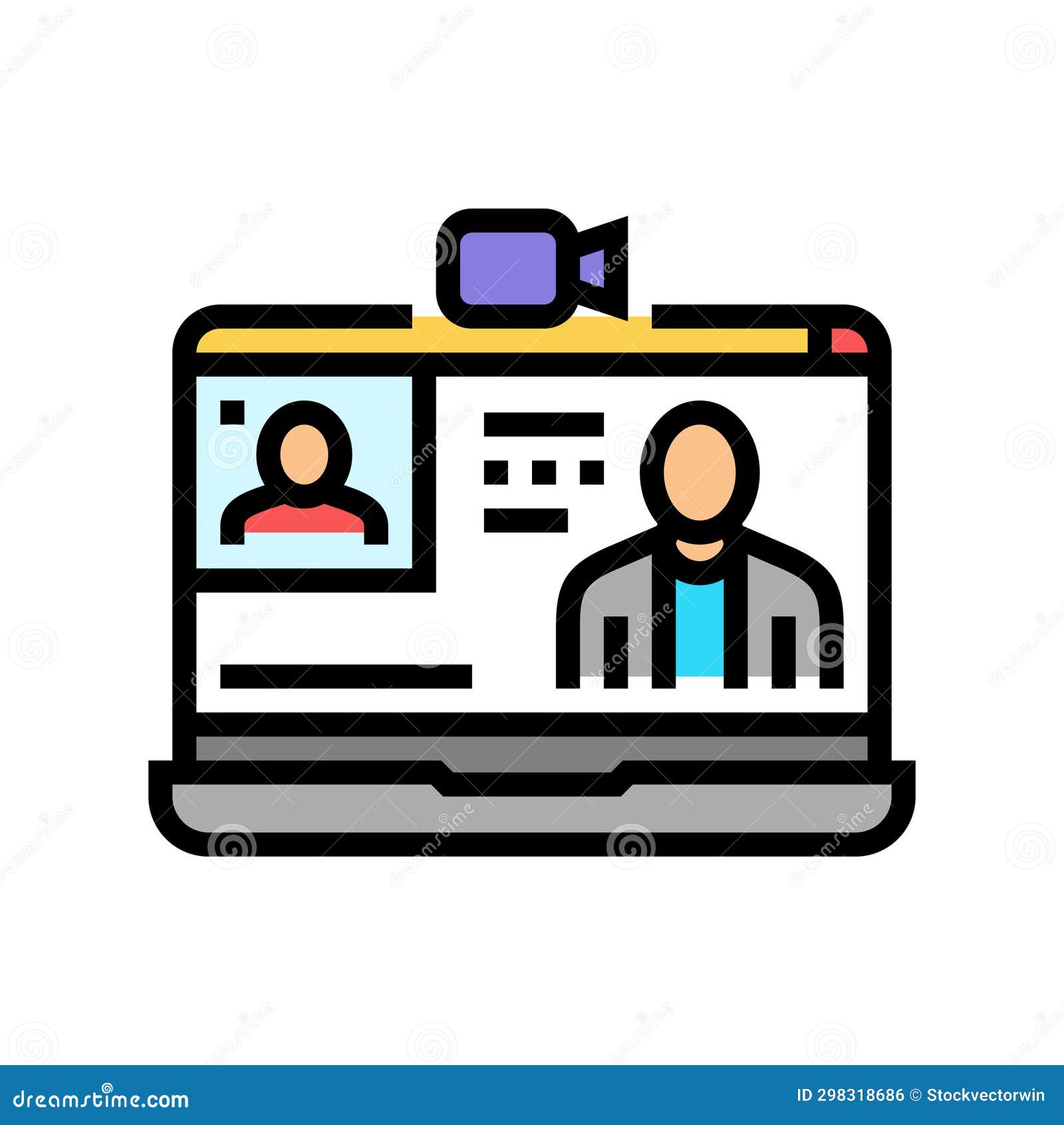 Webinar Session Online Learning Platform Color Icon Vector Illustration ...
