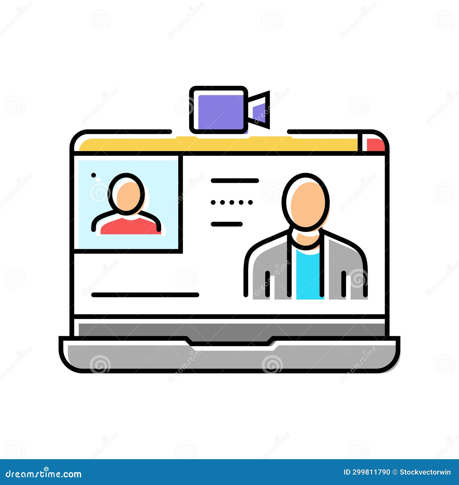 Webinar Session Online Learning Platform Color Icon Vector Illustration ...