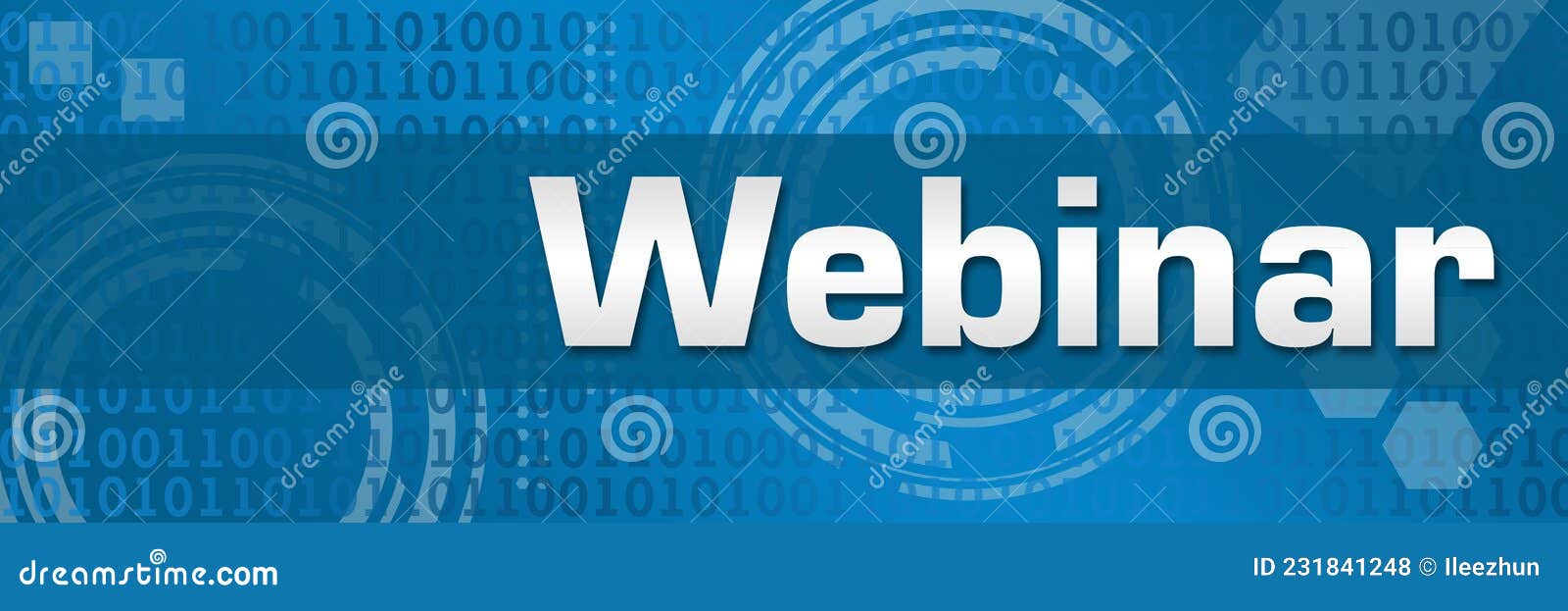 Webinar Blue Technology Binary Background Stock Illustration ...