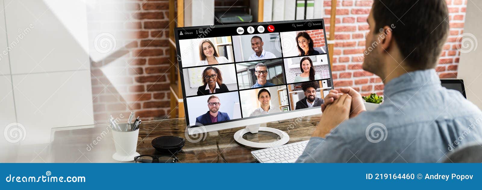 Computer Video Phone Teleconference Stock Image | CartoonDealer.com ...