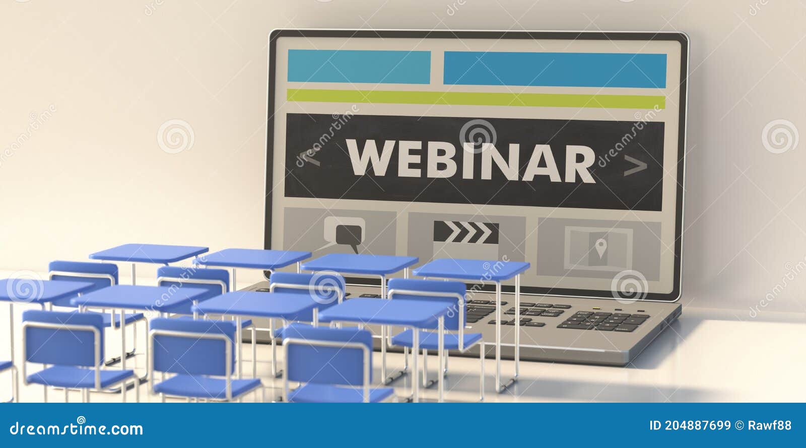 Webinar, Virtual Tutorial. Students Learning Online With Tutor In ...