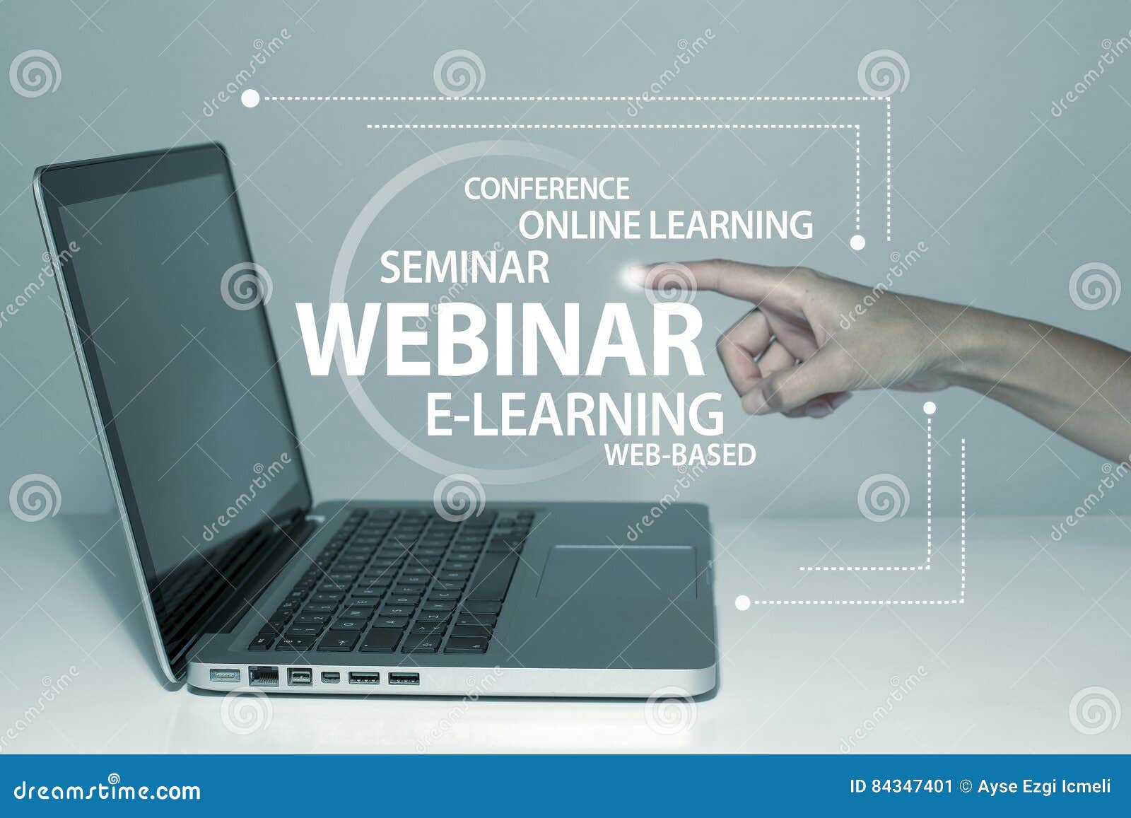 Webinar Web Conferencing Online Seminar Concept with Laptop Stock Image ...