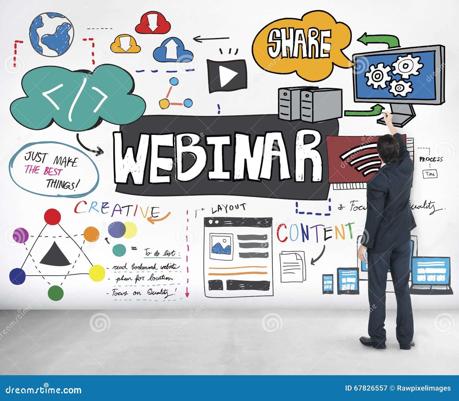 Webinar Web Seminar Technology Online Concept Stock Image - Image of ...