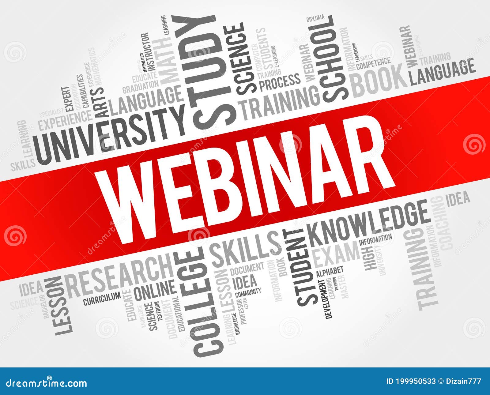 WEBINAR word cloud collage stock illustration. Illustration of business ...