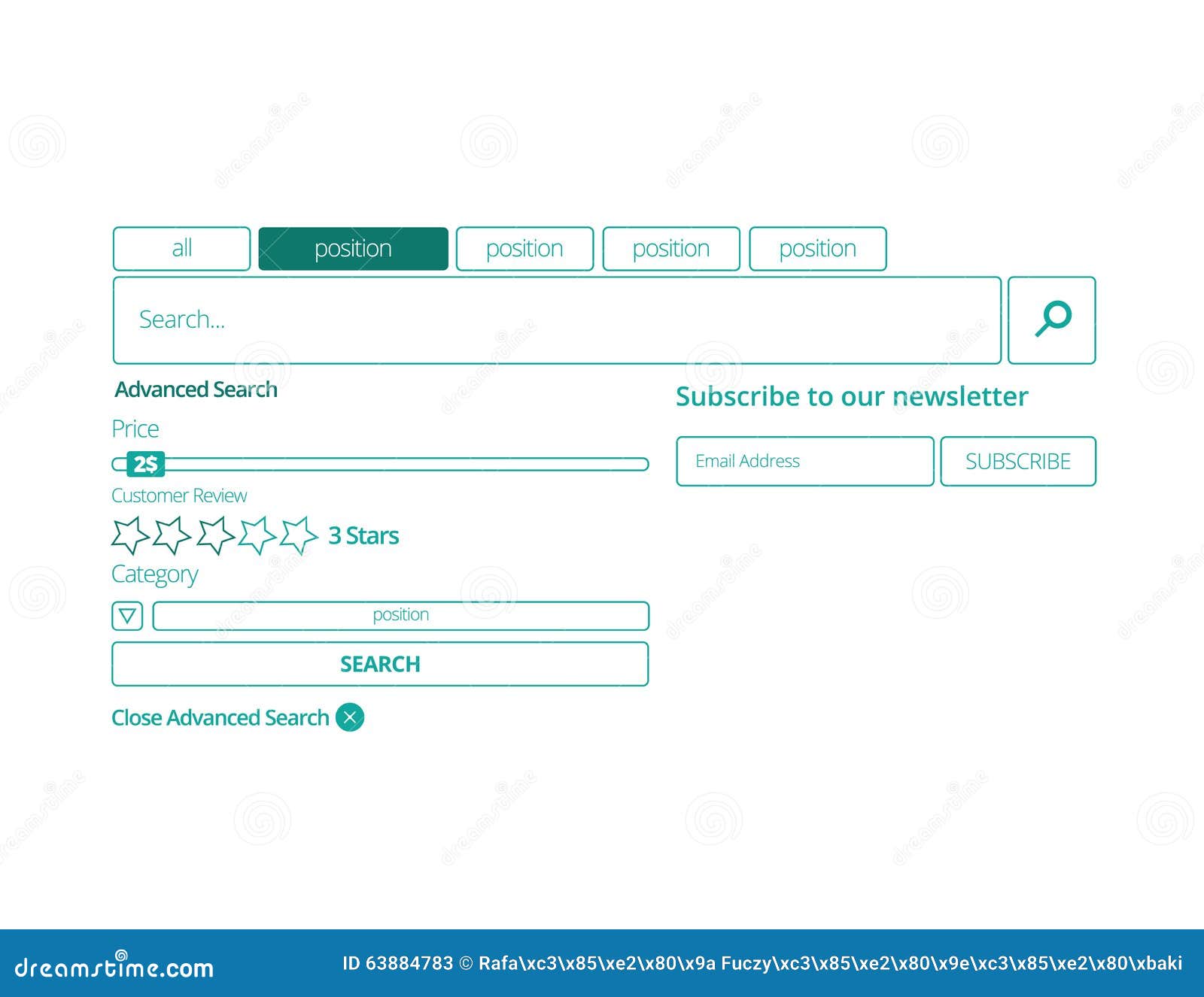 Webiste search panel stock vector. Illustration of form - 63884783