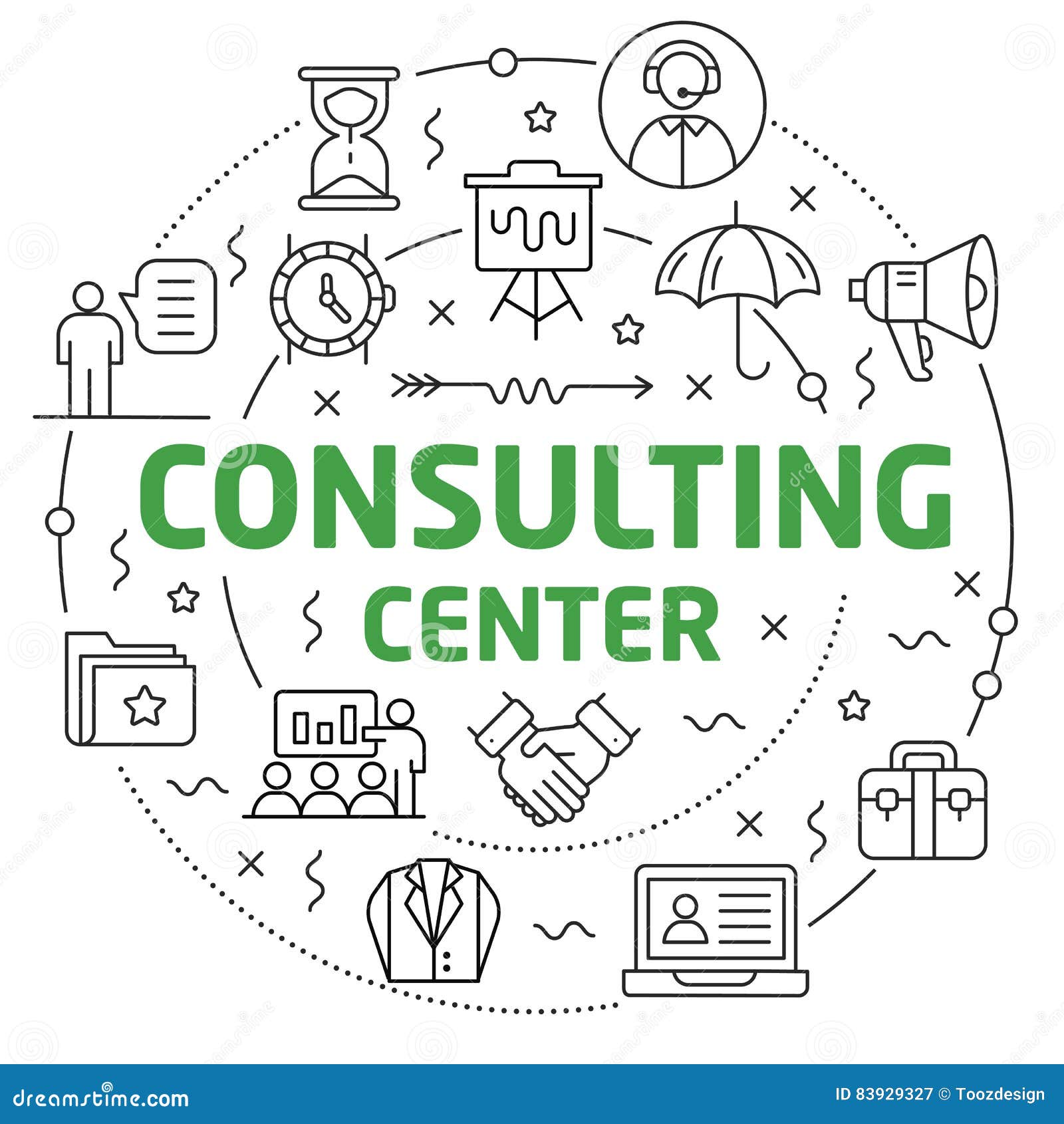 WebLine Art Illustration in Flat Styles Stock Vector - Illustration of ...