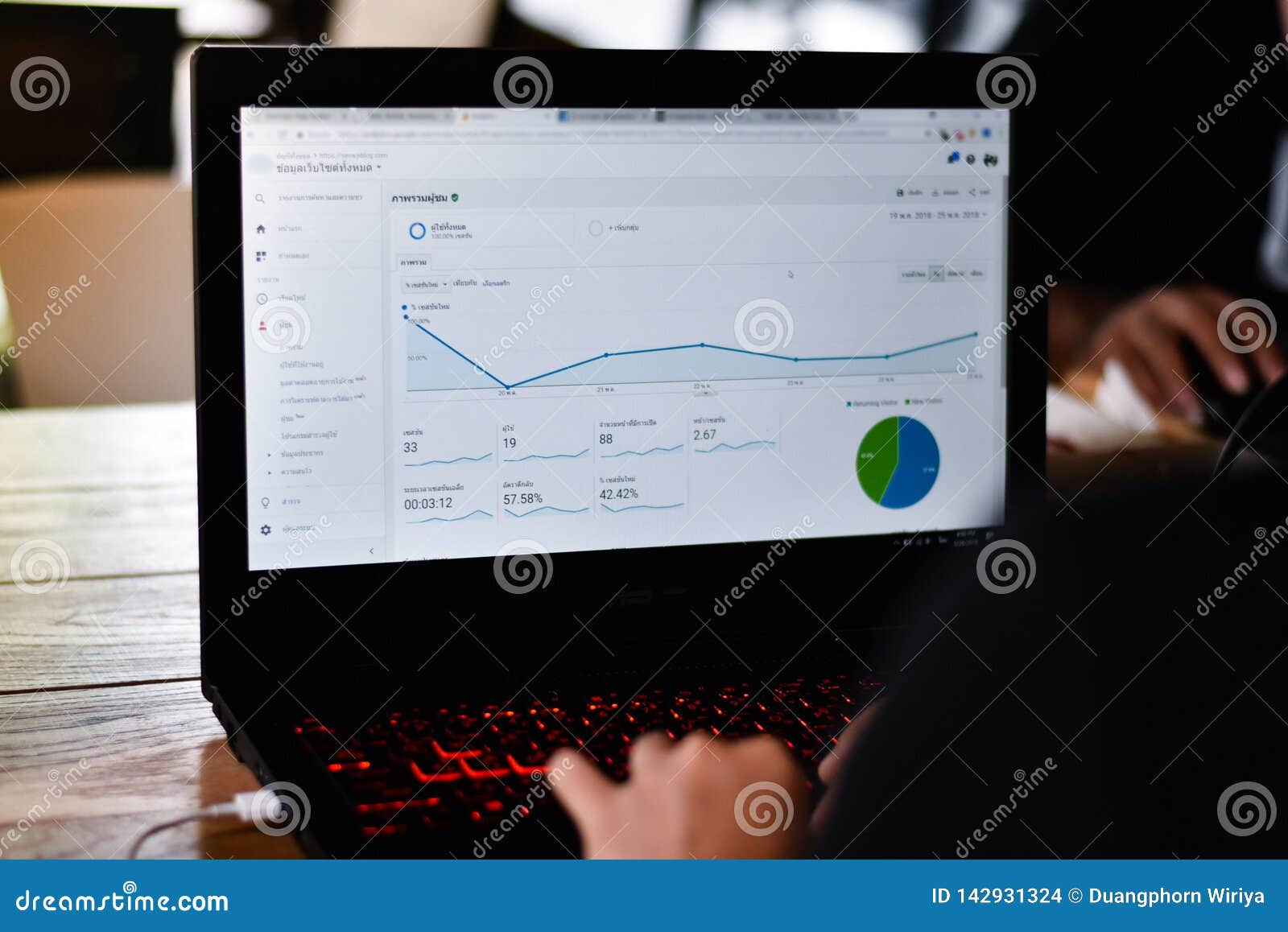 Webmaster View a Report Graph from Google Analytics Editorial Stock ...
