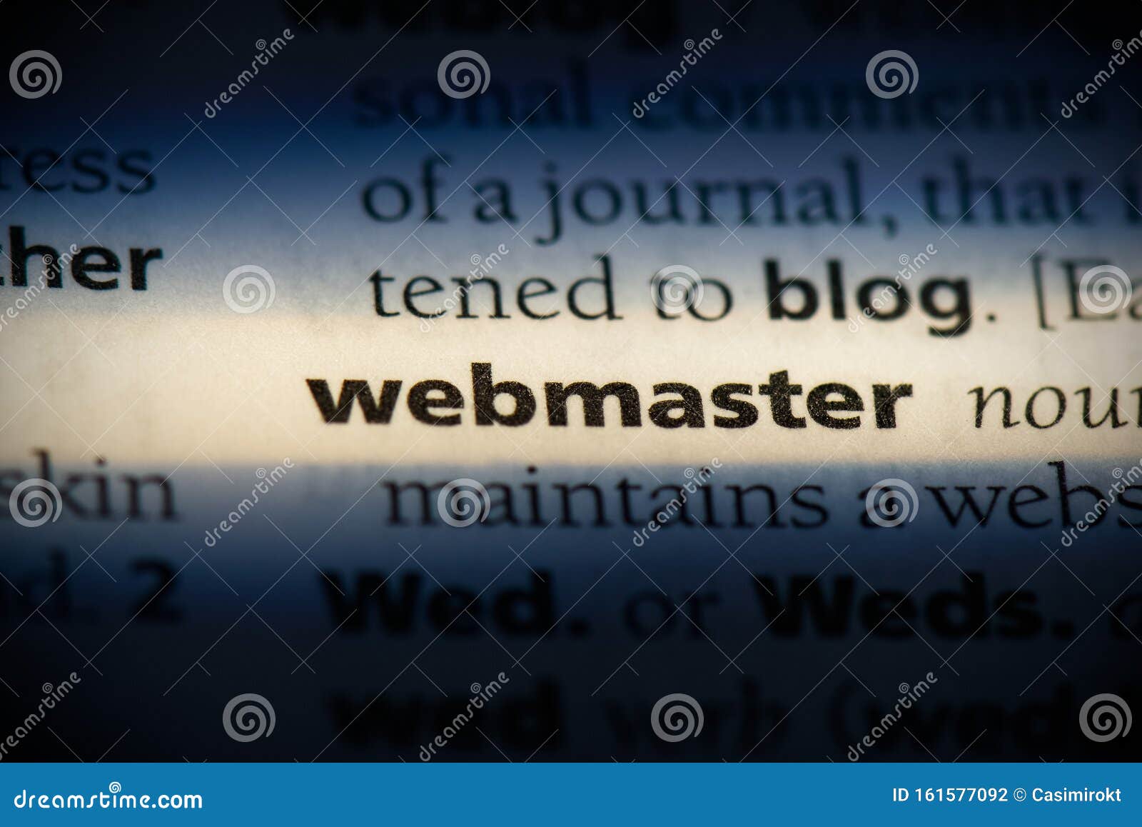 Webmaster stock photo. Image of dictionary, definition - 161577092