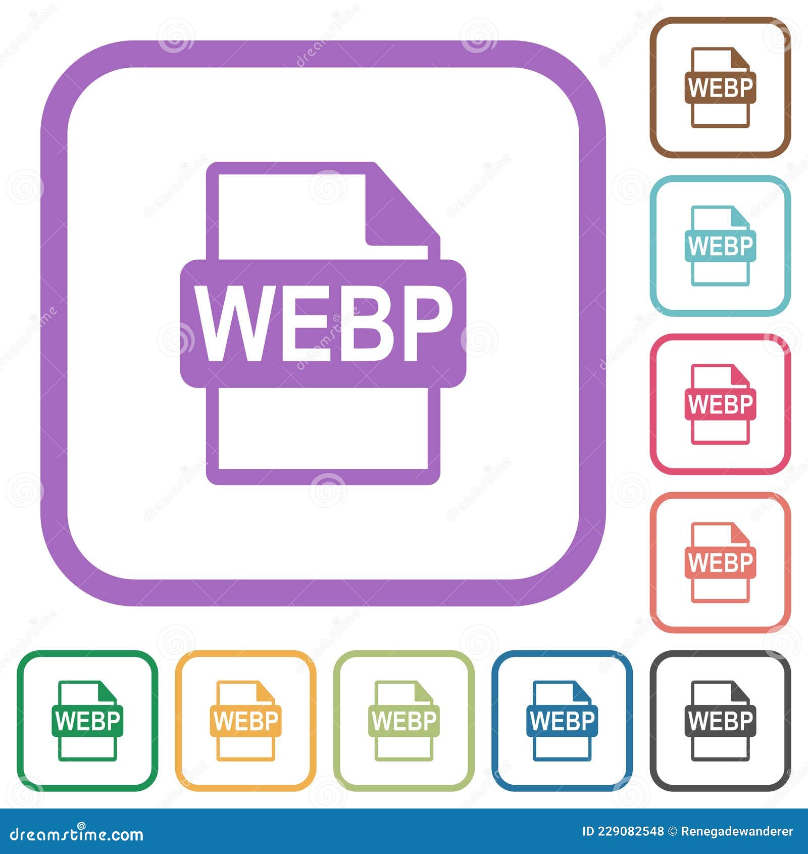 WEBP File Format Simple Icons Stock Vector - Illustration of losless ...
