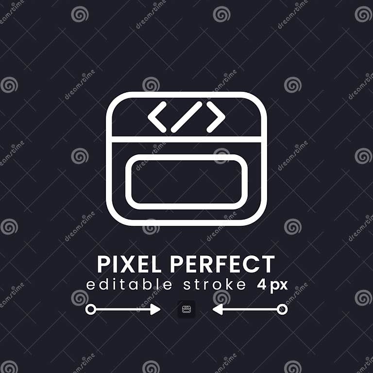 Webpage Coding White Linear Desktop Icon on Black Stock Vector ... Webpage Coding White Linear Desktop Icon on Black Stock Vector ...
